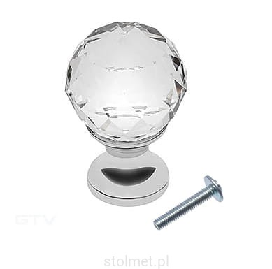 Gałka meblowa Crystal Palace CRPA, Chrom połysk, fi30 mm STOLMET ...